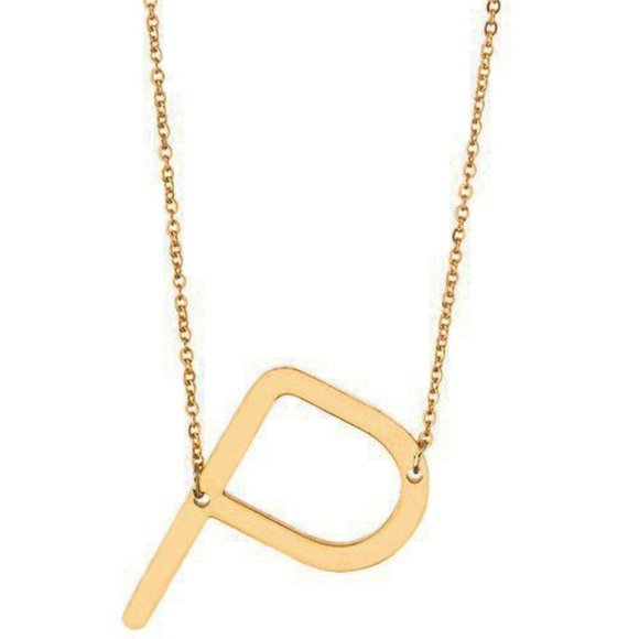 Jewelry | Letter P Pendant Necklace In Stainless Steel | Poshmark